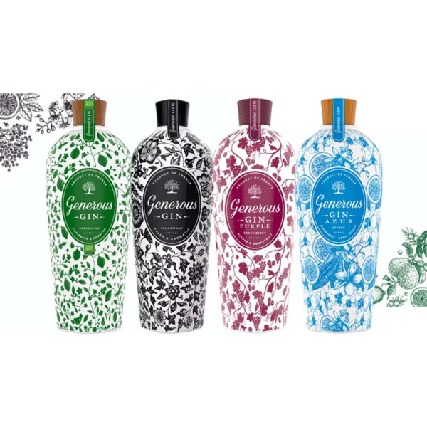 Buy Generous Azur Gin Elderberry Basil & Violet France Gin - Liquidz